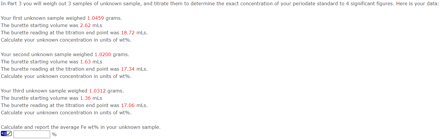 Solved This is your experimental data for Experiment \#2, | Chegg.com
