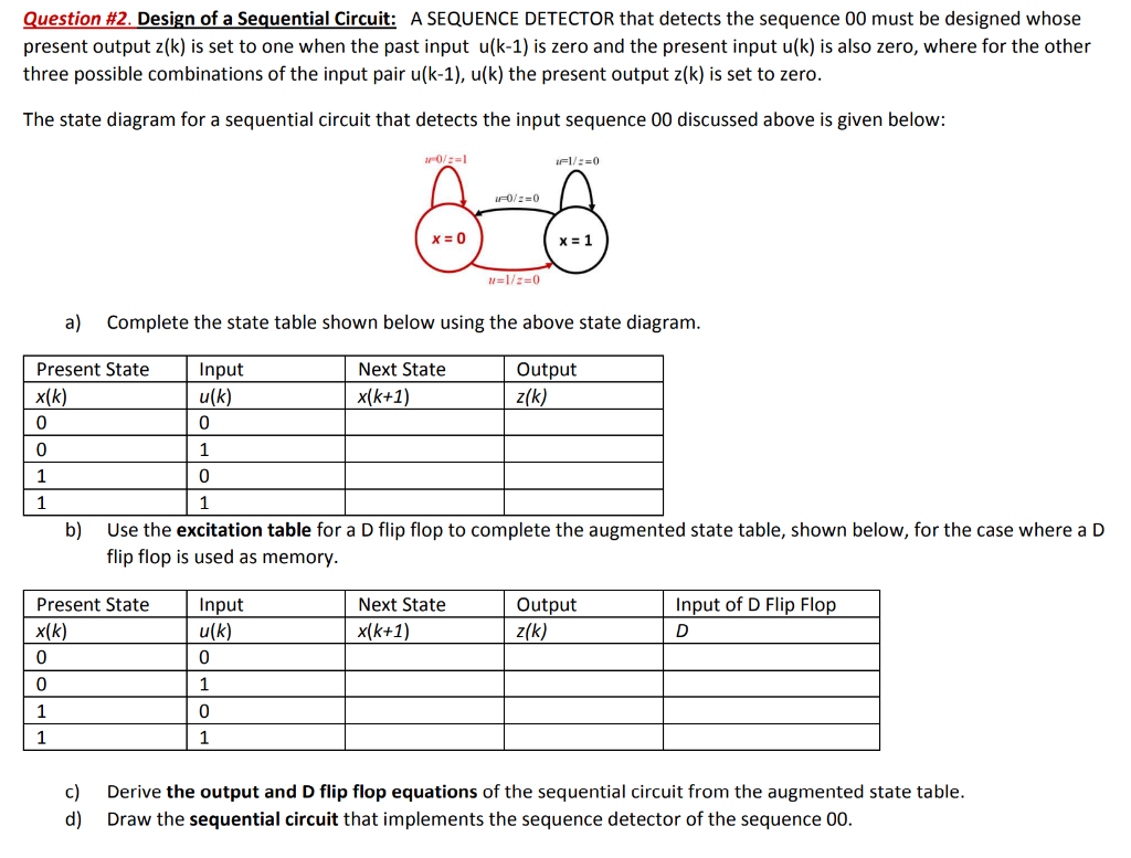 Solved Question #2. Design of a Sequential Circuit: A | Chegg.com