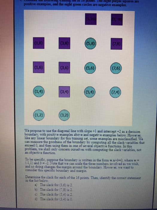 We propose to use the diagonal line with slope +1 | Chegg.com