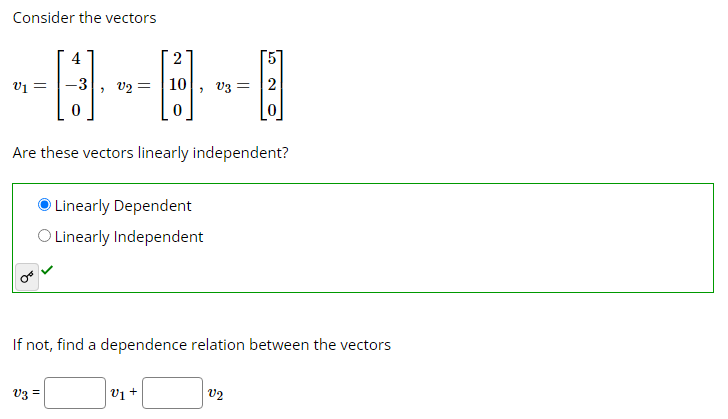 Solved Consider the vectors | Chegg.com