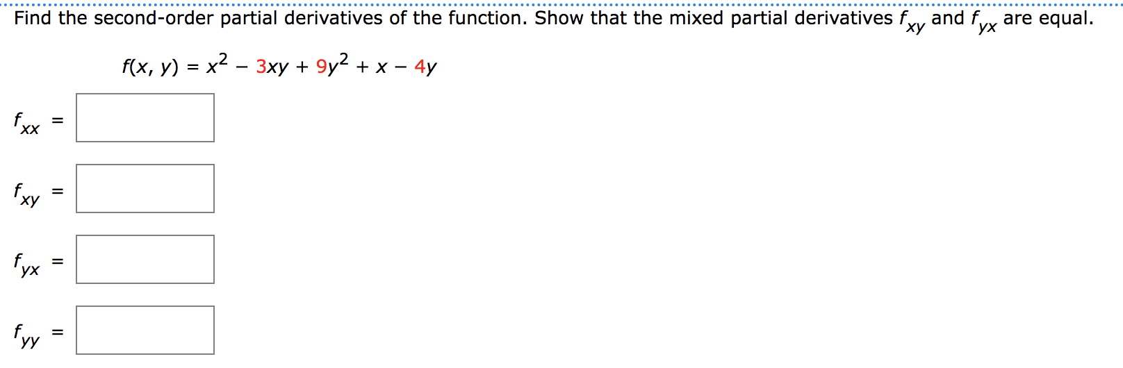 Solved Find The Second Order Partial Derivatives Of The