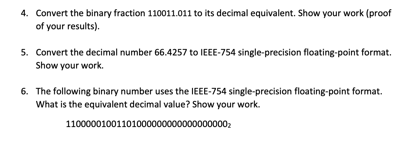 Solved 4. Convert the binary fraction 110011.011 to its | Chegg.com