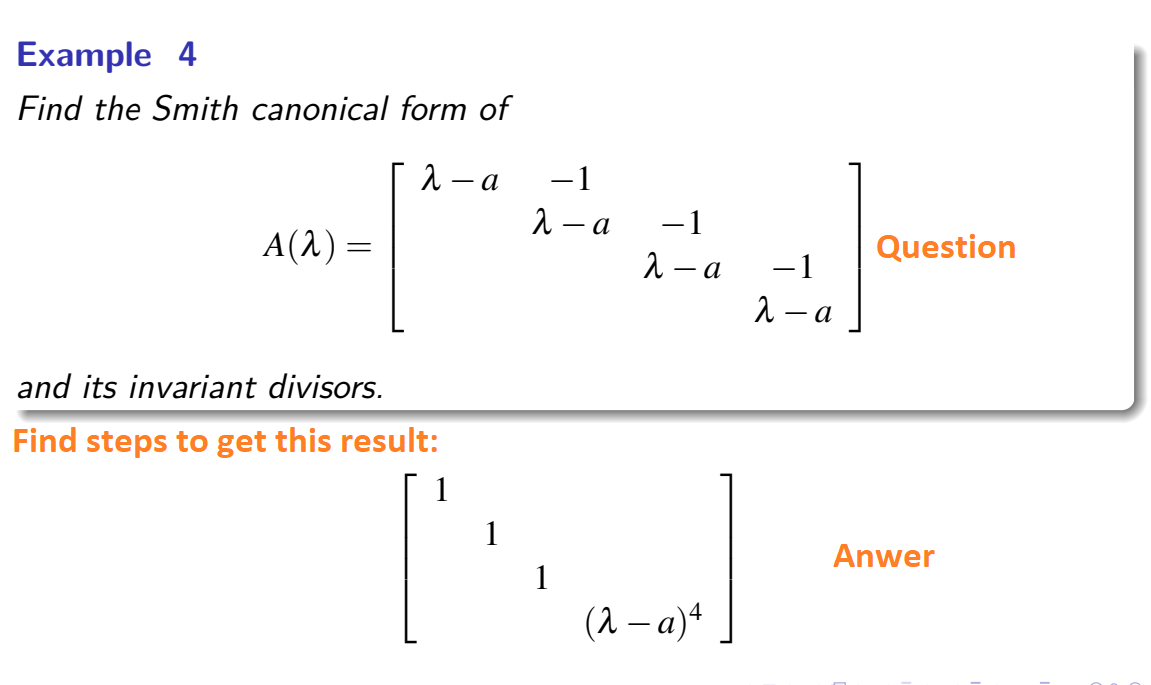 Solved Find the steps to compute Smith's canonical form of | Chegg.com
