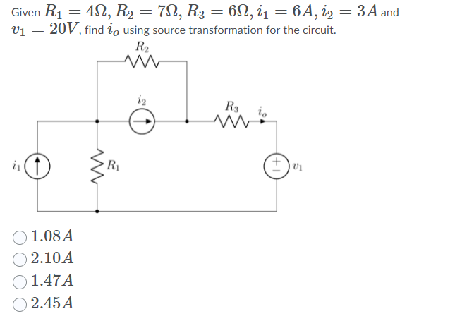 Solved = 3A and Given R1 = 41, R2 = 712, R3 = 612, 11 = 6A, | Chegg.com