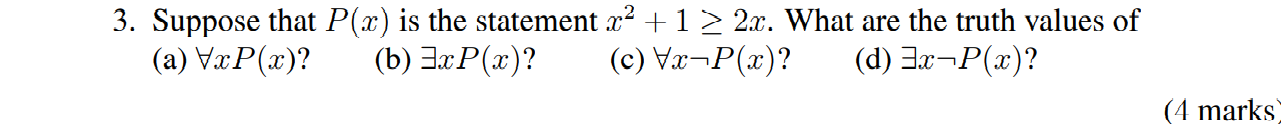 Solved 3. Suppose that P(x) is the statement x2+1≥2x. What | Chegg.com