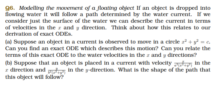 Solved 96. Modelling the movement of a floating object If an | Chegg.com