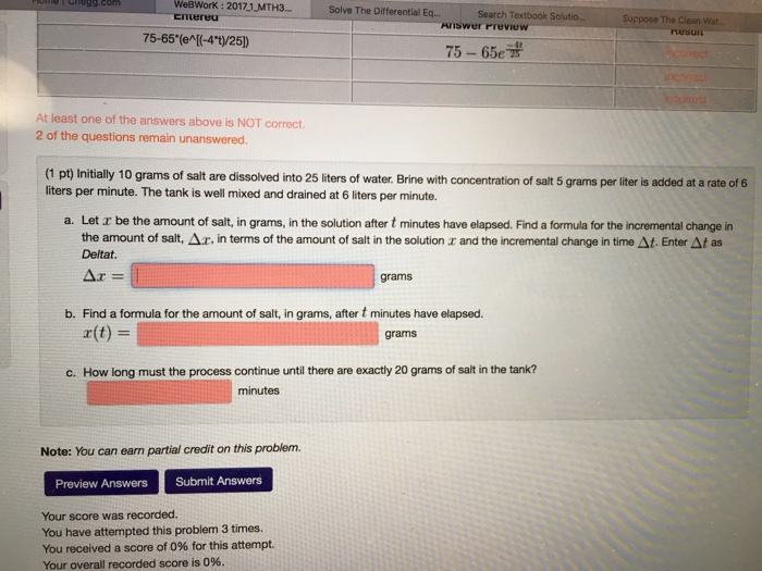 Solved At least one of the answers above is NOT correct 2 | Chegg.com