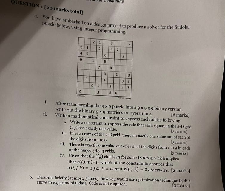 UESTION 1 [20 marks total] a. You have embarked on a | Chegg.com