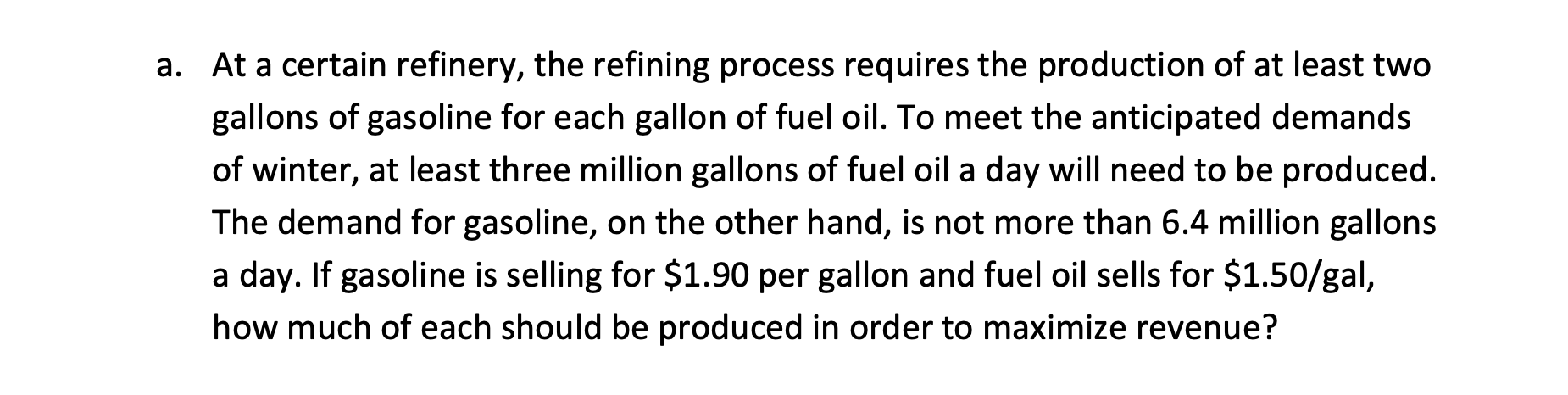 Solved a. At a certain refinery, the refining process | Chegg.com