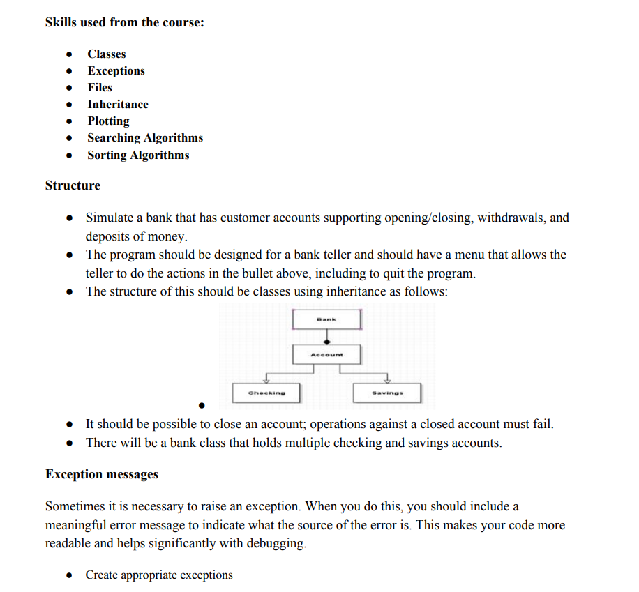 Solved PYTHON CS 162 WARMUP: IN PYTHON, simulate a bank that | Chegg.com