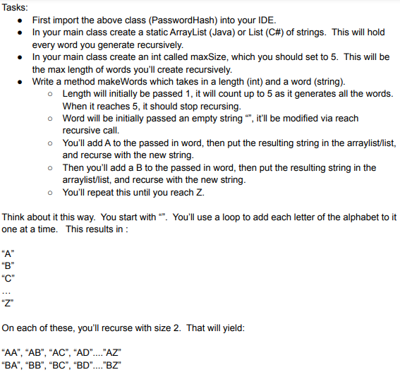 This week you are going to use recursion to create a | Chegg.com