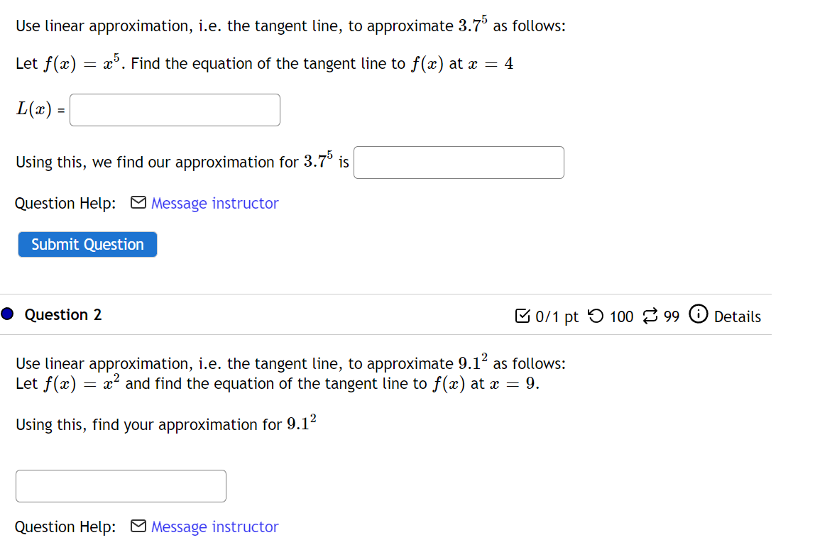 Solved Use linear approximation, i.e. the tangent line, to | Chegg.com