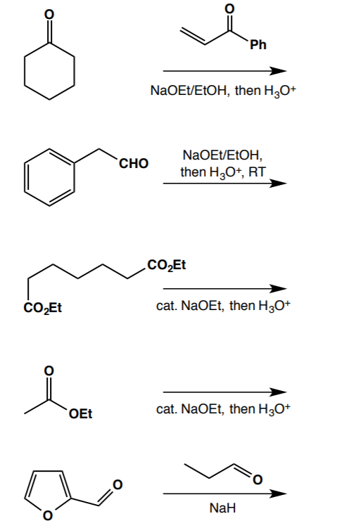 Solved o e Ph NaOEU/EVOH, then H30+ CHO NaOEt/EtOH, then | Chegg.com