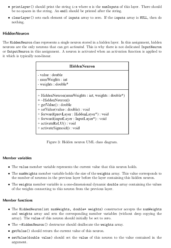 Solved Input Layer The input layer to the network simply | Chegg.com