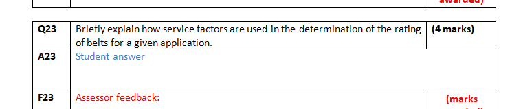 Solved Q23 Briefly explain how service factors are used in | Chegg.com