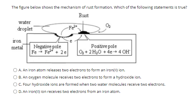 Solved The figure below shows the mechanism of rust | Chegg.com
