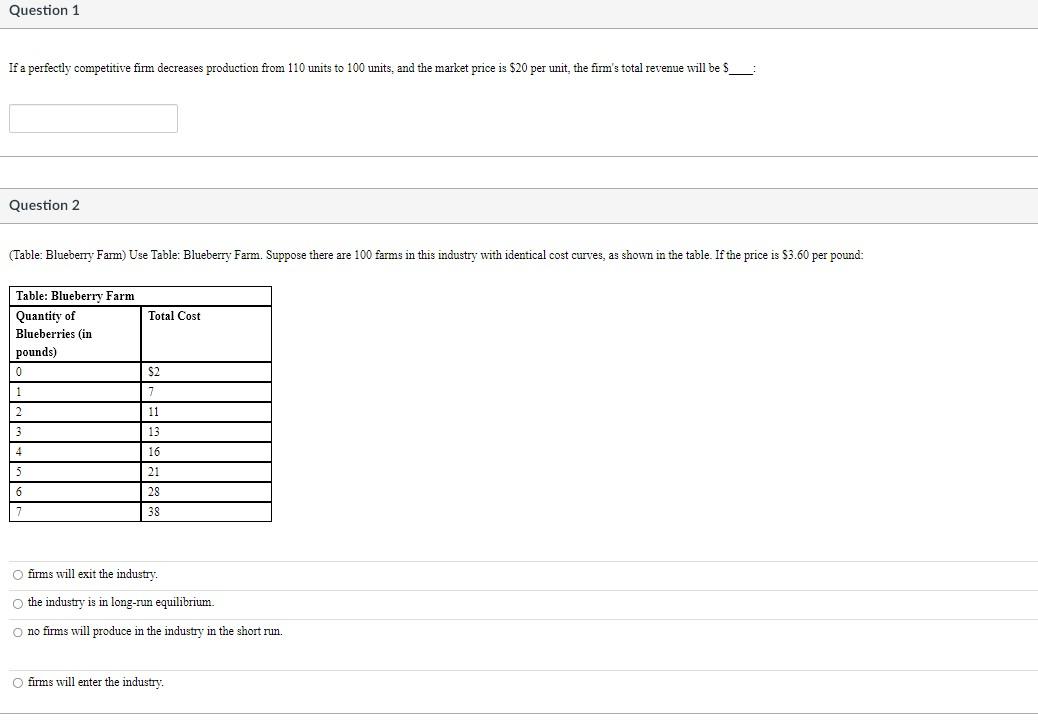 Solved If A Perfectly Competitive Firm Decreases Production Chegg