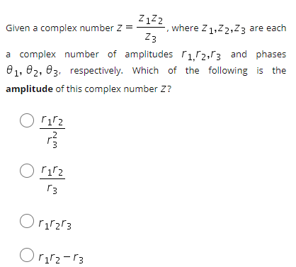 Solved Given a complex number , where are each a complex | Chegg.com