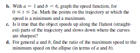 Solved 65. Speed on an ellipse An object moves along an | Chegg.com