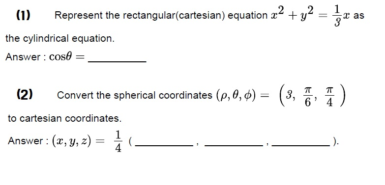 Solved 221 (1) Represent the rectangular(cartesian) equation | Chegg.com