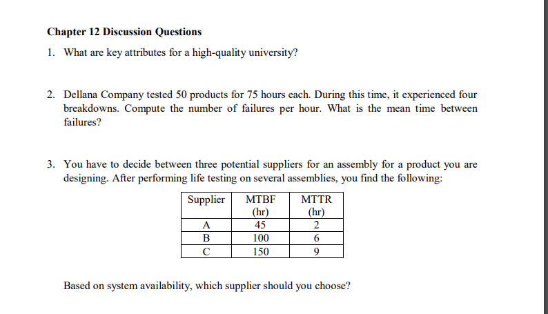 Solved Chapter 12 Discussion Questions 1. What are key | Chegg.com