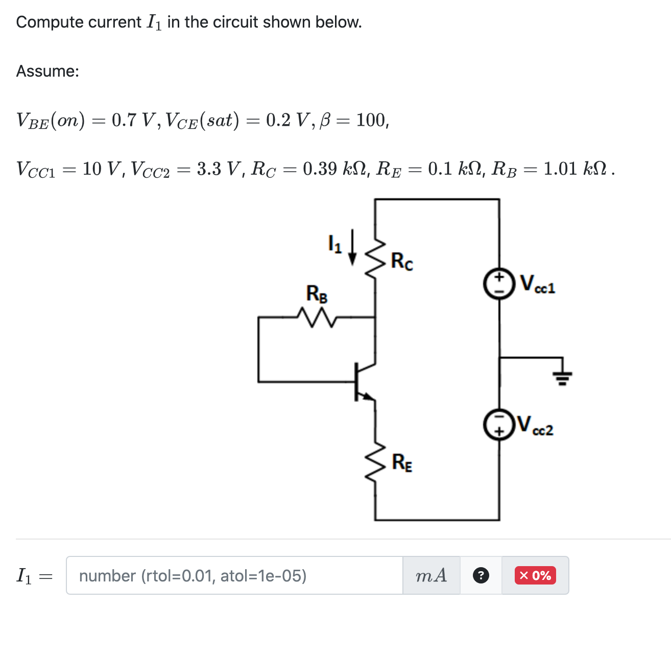 Solved Compute current I1 in the circuit shown below. | Chegg.com