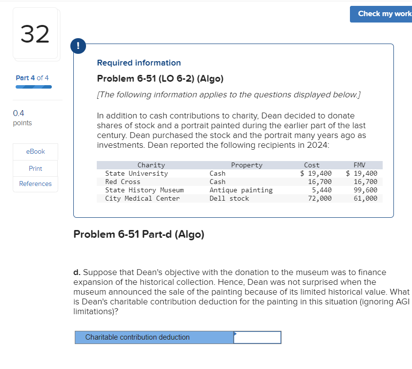 Solved Required informationProblem 6-51 (LO 6-2) (Algo)[The | Chegg.com