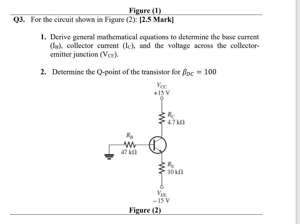 Solved Figure (1) Q3. For the circuit shown in Figure (2): | Chegg.com
