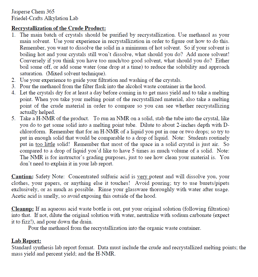 Solved OCH3 CH H3 CH3 Jasperse Chem 365 Friedel-Crafts | Chegg.com