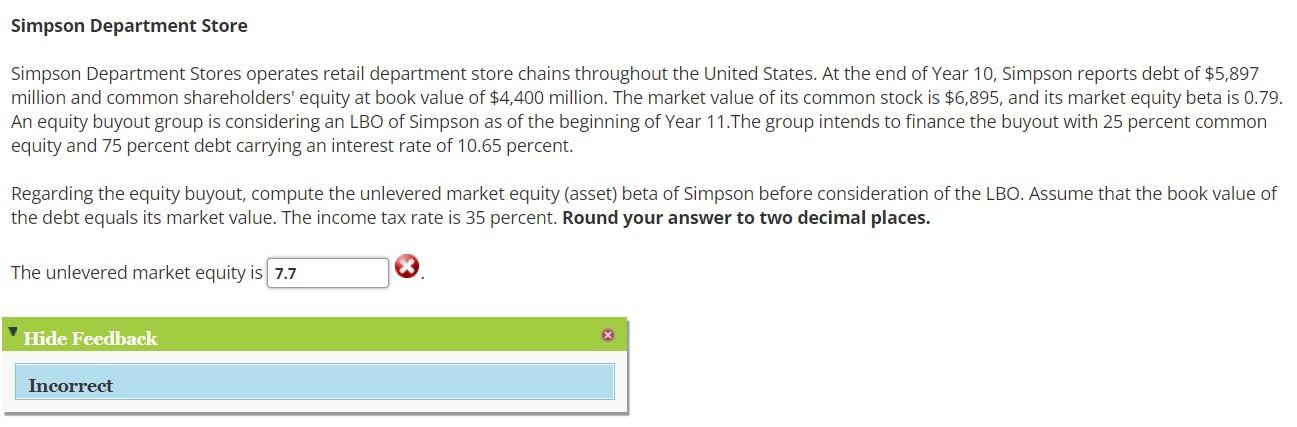 Solved Simpson Department Store Simpson Department Stores | Chegg.com