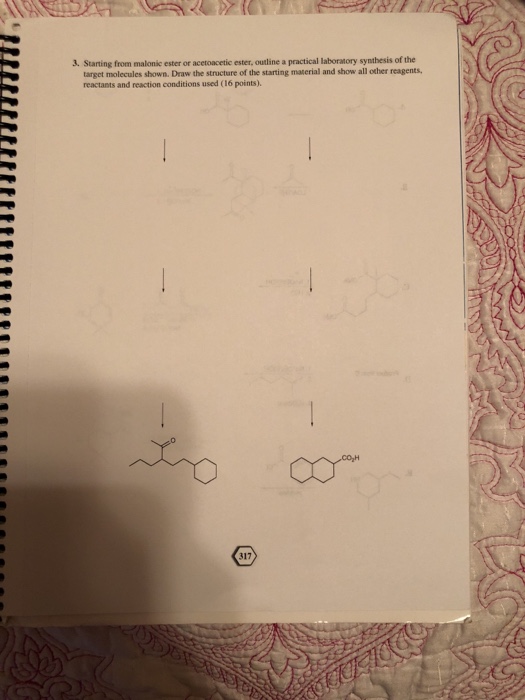 Solved J. Starting from malonic ester or acetoacetic ester, | Chegg.com