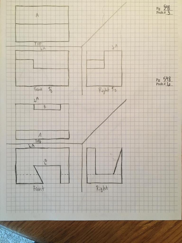 Solved Given the Front and Right side orthographic views, | Chegg.com