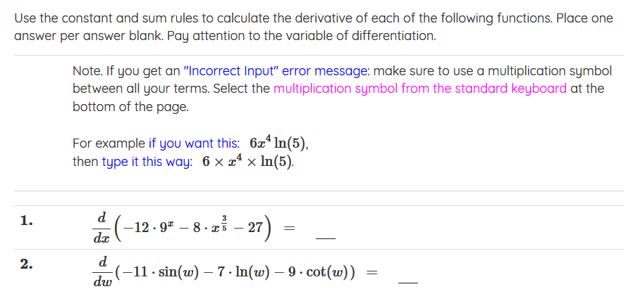 Solved Use the constant and sum rules to calculate the | Chegg.com