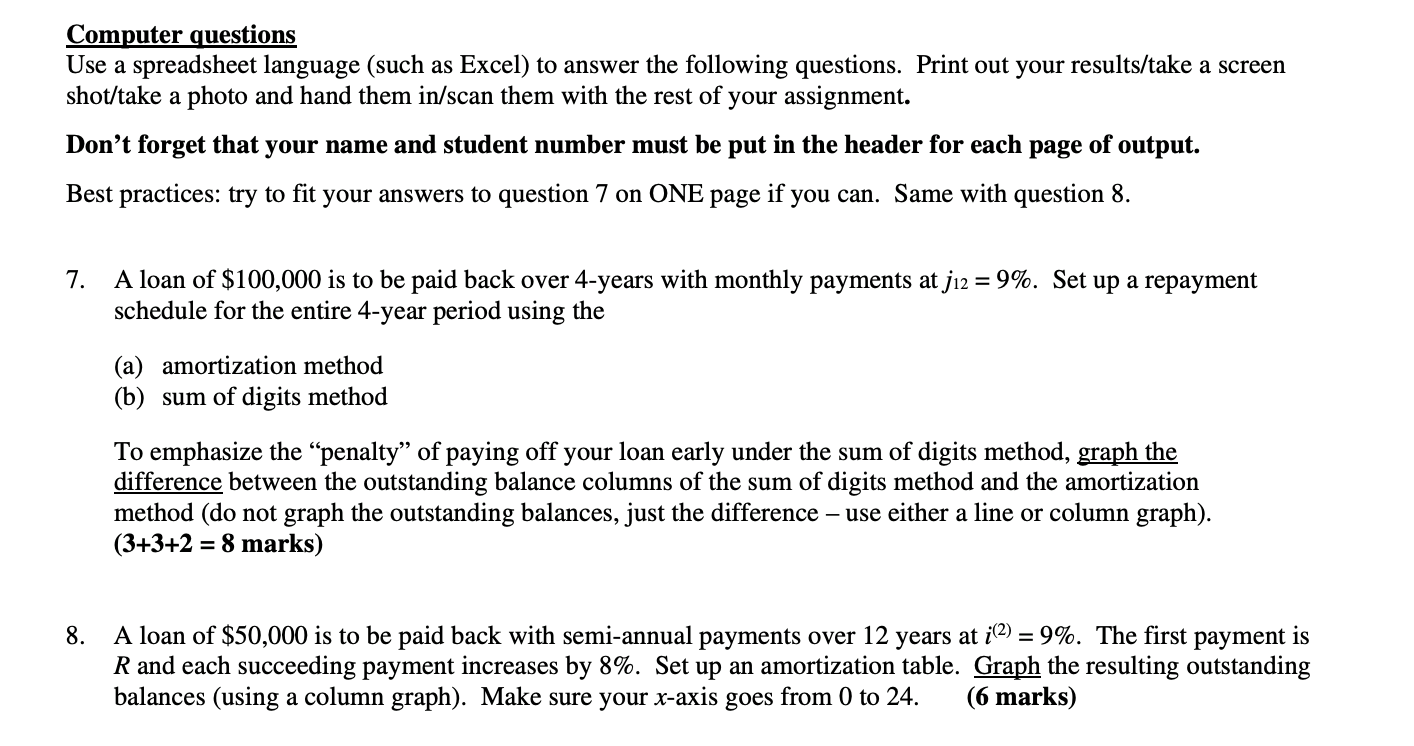 Computer questions Use a spreadsheet language (such | Chegg.com