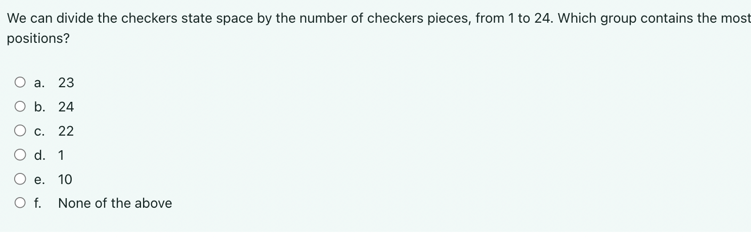 Solved We can divide the checkers state space by the number | Chegg.com