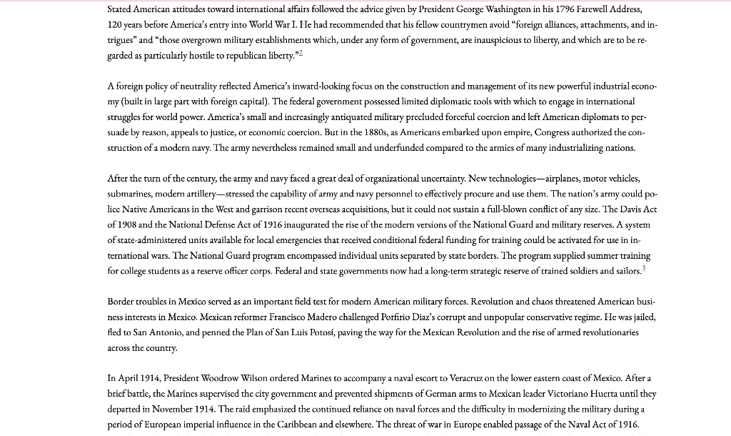 What three paragraph response from the World War I | Chegg.com