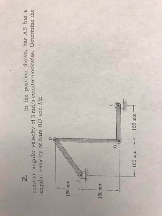 Solved In the position shown, bar AB has a constant angular | Chegg.com
