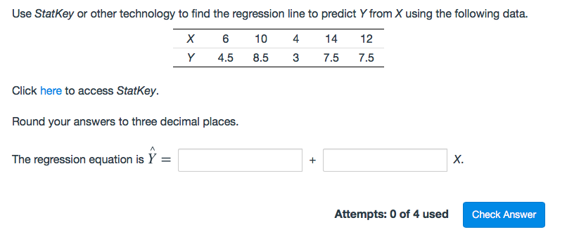 Solved Use StatKey or other technology to find the | Chegg.com