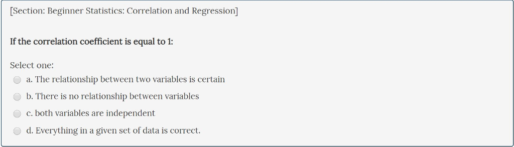 Solved [Section: Beginner Statistics: Correlation and | Chegg.com