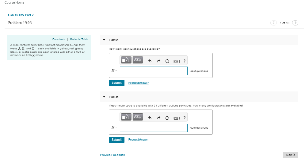 Solved Course Home Provide Feedback | Chegg.com