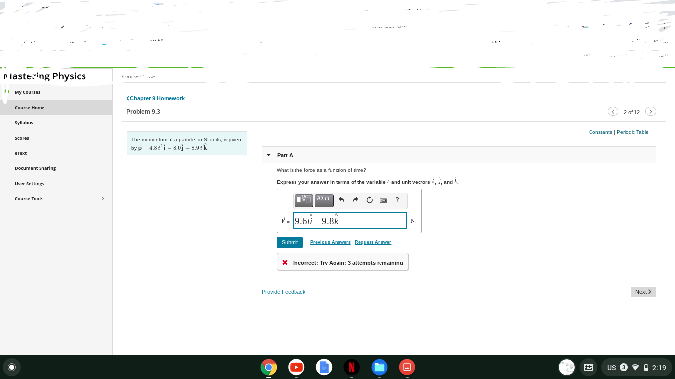 Solved Mastering Physics Course ... My Courses Syllabus | Chegg.com