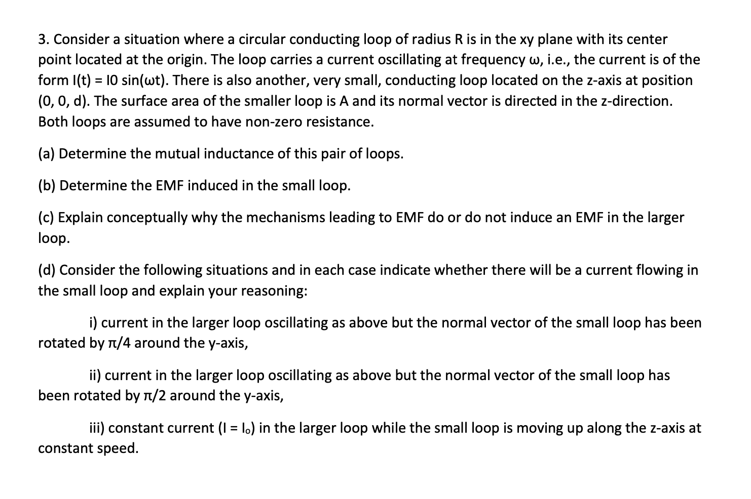 Solved 3. Consider a situation where a circular conducting | Chegg.com