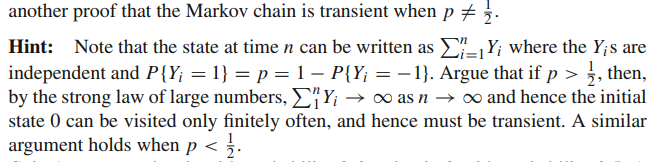 Solved For the random walk of (Markov chain whose state | Chegg.com