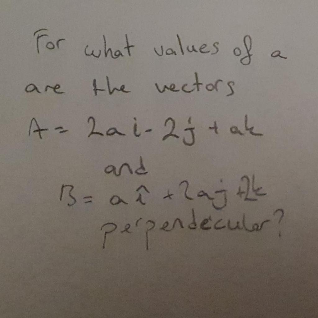 Solved are For what values of the vectors A-hai-2 f tak and | Chegg.com
