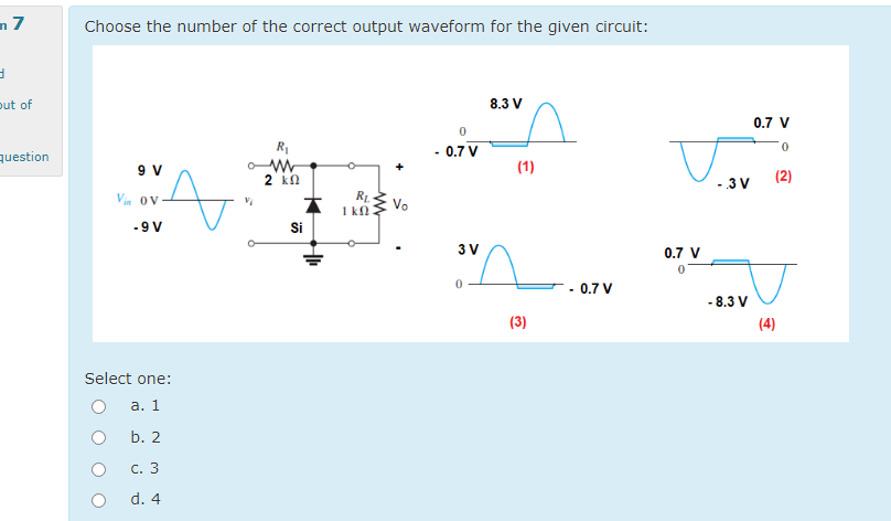 Solved n7 Choose the number of the correct output waveform | Chegg.com