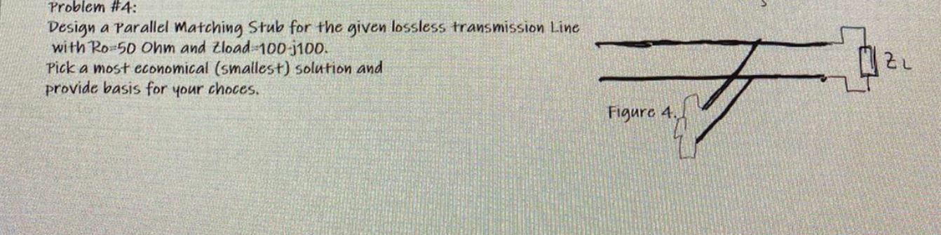 Solved Problem #4: Design a Parallel matching Stub for the | Chegg.com