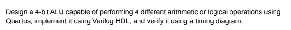 Solved Design a 4-bit ALU capable of performing 4 different | Chegg.com