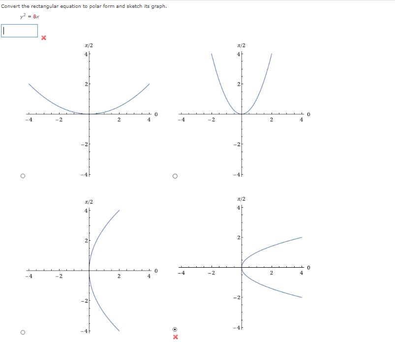 Solved Convert the rectangular equation to polar form and | Chegg.com