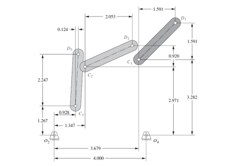 Solved Design a four-bar mechanism to obtain the three | Chegg.com