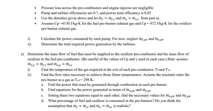 Let's examine a staged combustion engine, shown | Chegg.com